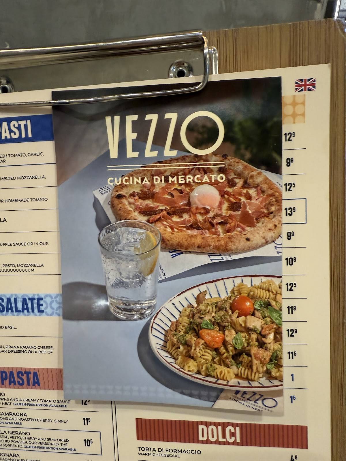 Carta del restaurante Vezzo, Madrid