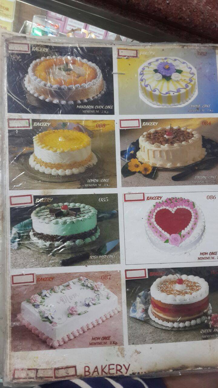 Menu at Victor Bakery, Delhi