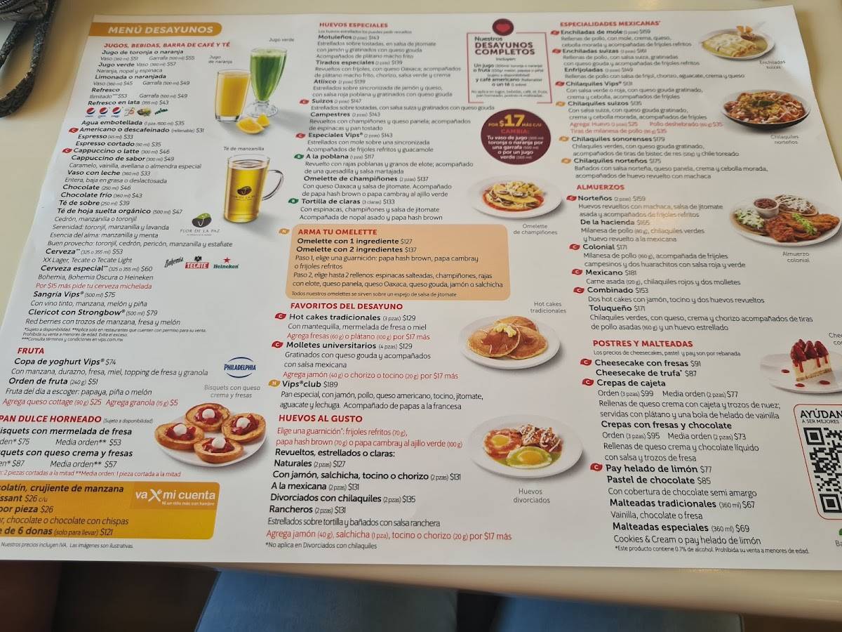 Carta del restaurante Vips Gonzalitos, Monterrey, Av. Dr. José ...