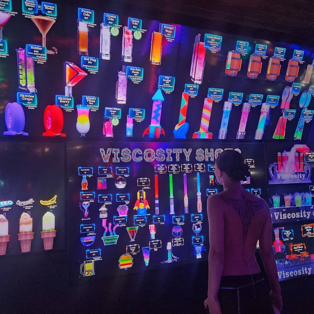 Menu at Viscosity pub & bar, Fortitude Valley