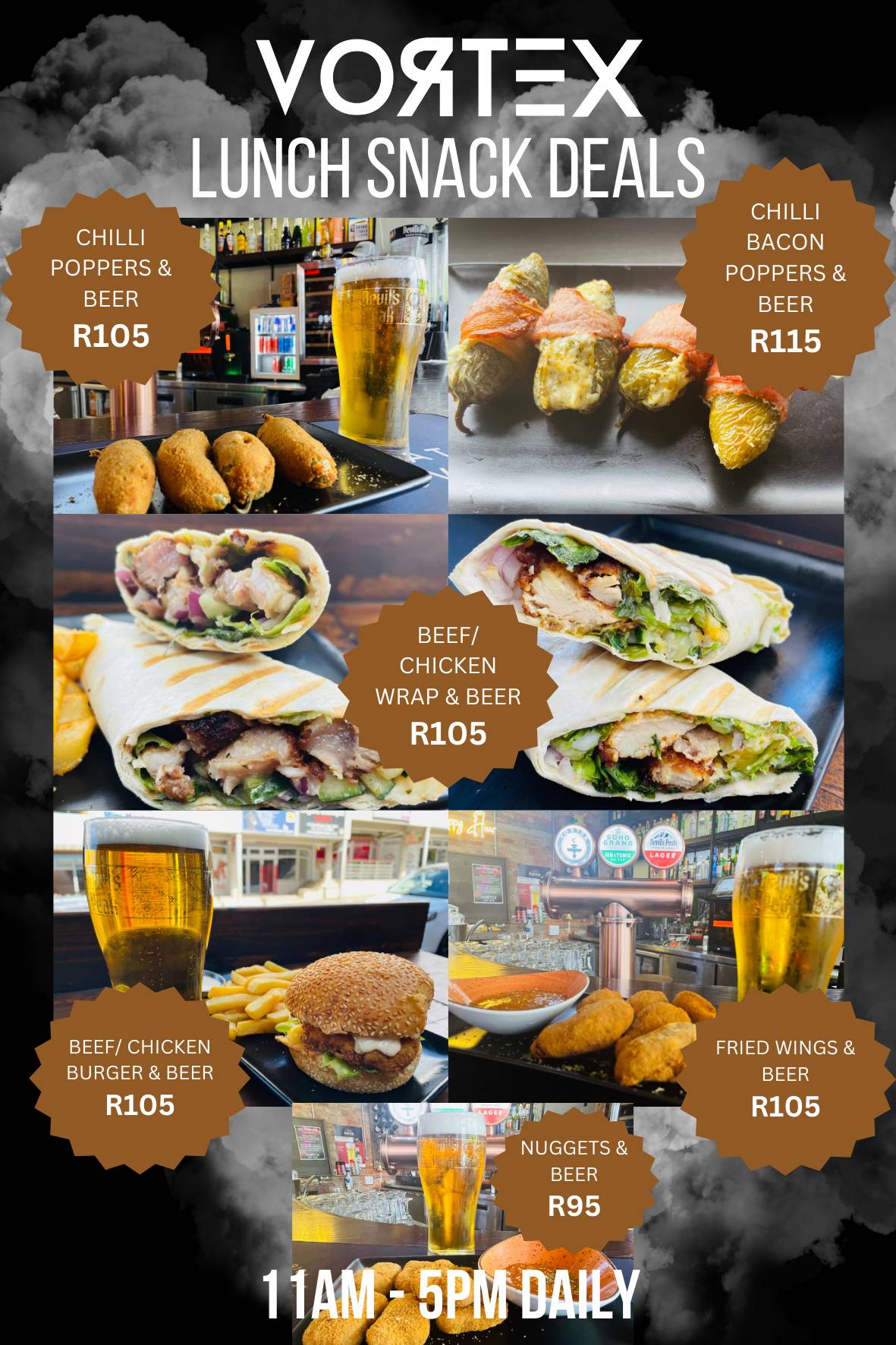 Menu at Vortex Shisha pub & bar, Cape Town