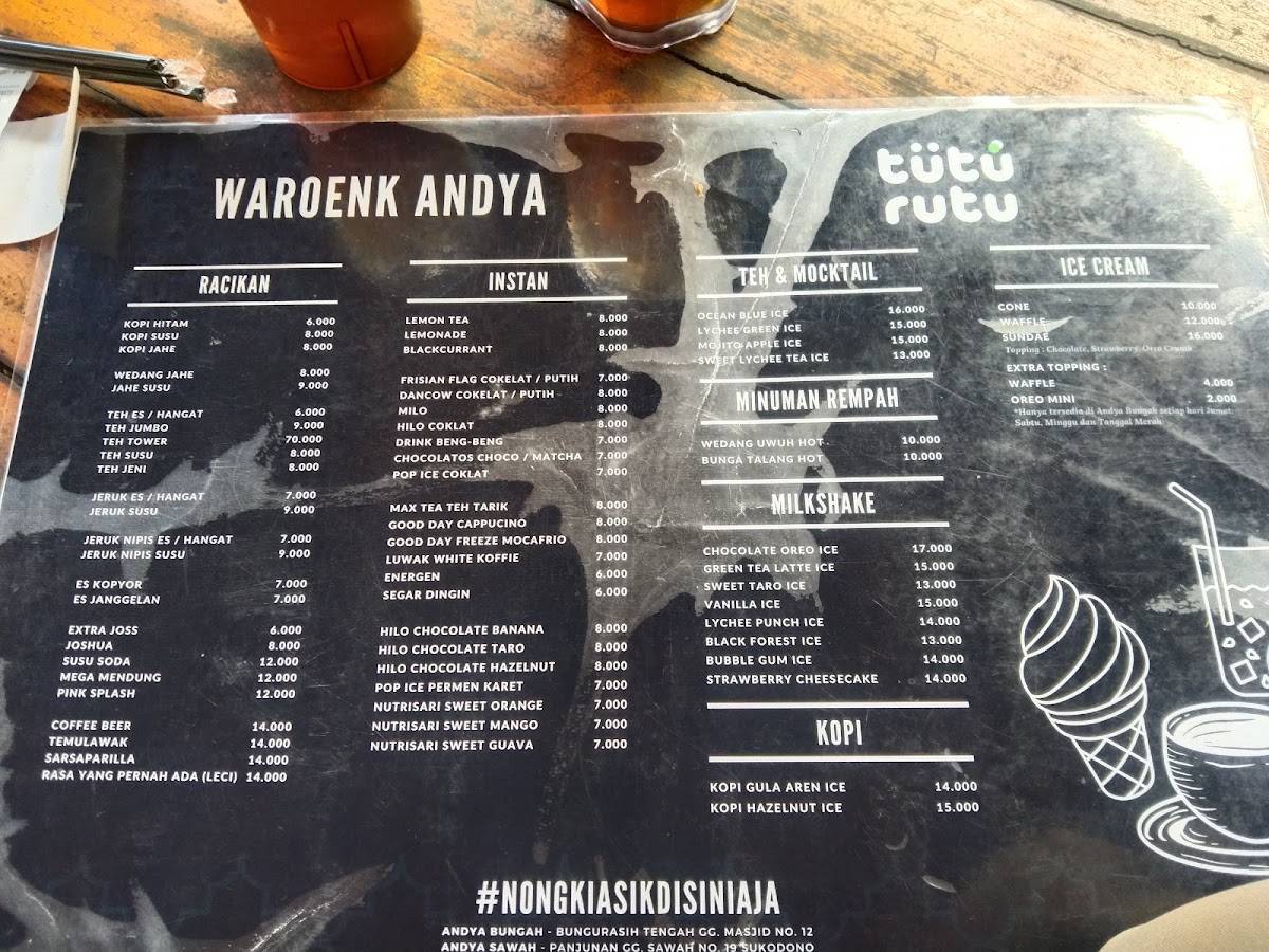 Menu at WAROENK ANDYA SAWAH, Sidoarjo