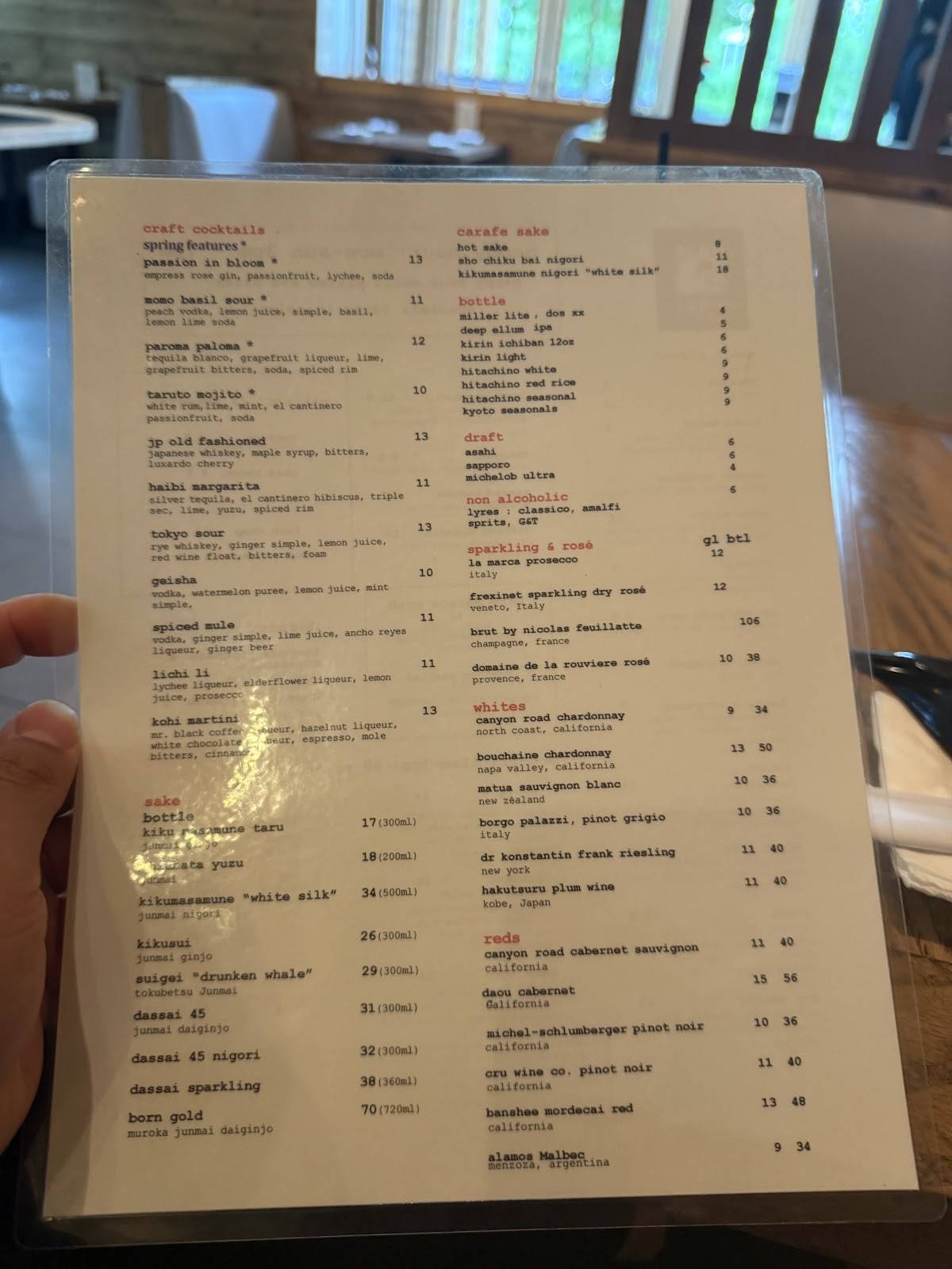 Menu at Wabi House Frisco pub & bar, Frisco