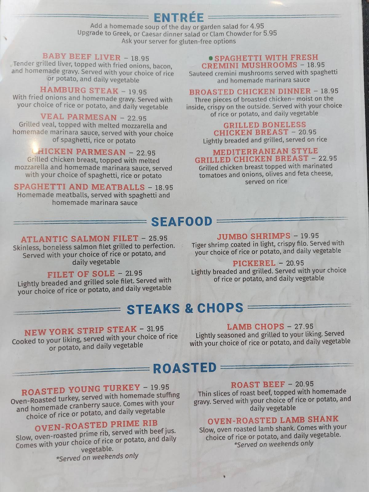 Menu at Walters & Neptunes Restaurant, Port Colborne