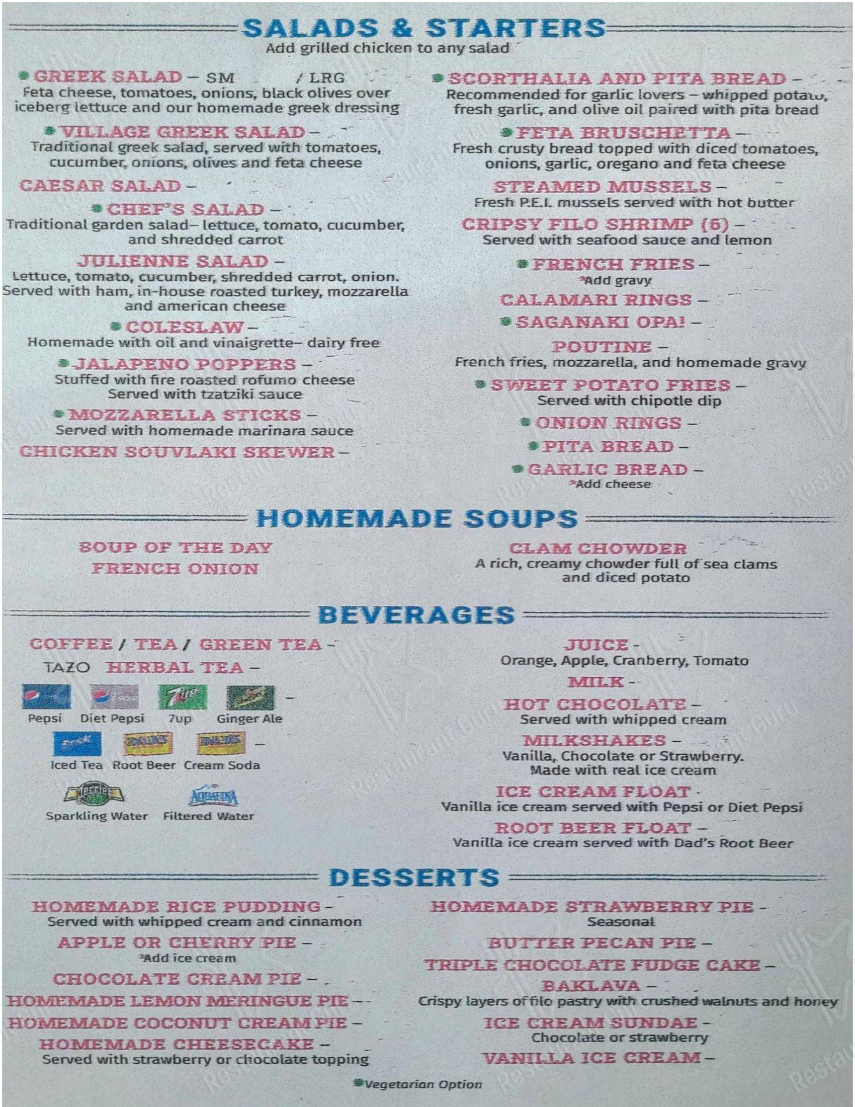 Menu at Walters & Neptunes Restaurant, Port Colborne