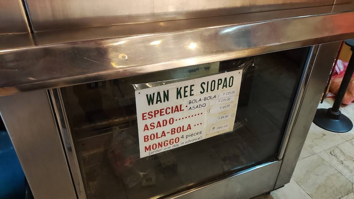Menu at Wan Kee Bakery Incorporated, Manila, 828 Benavidez St
