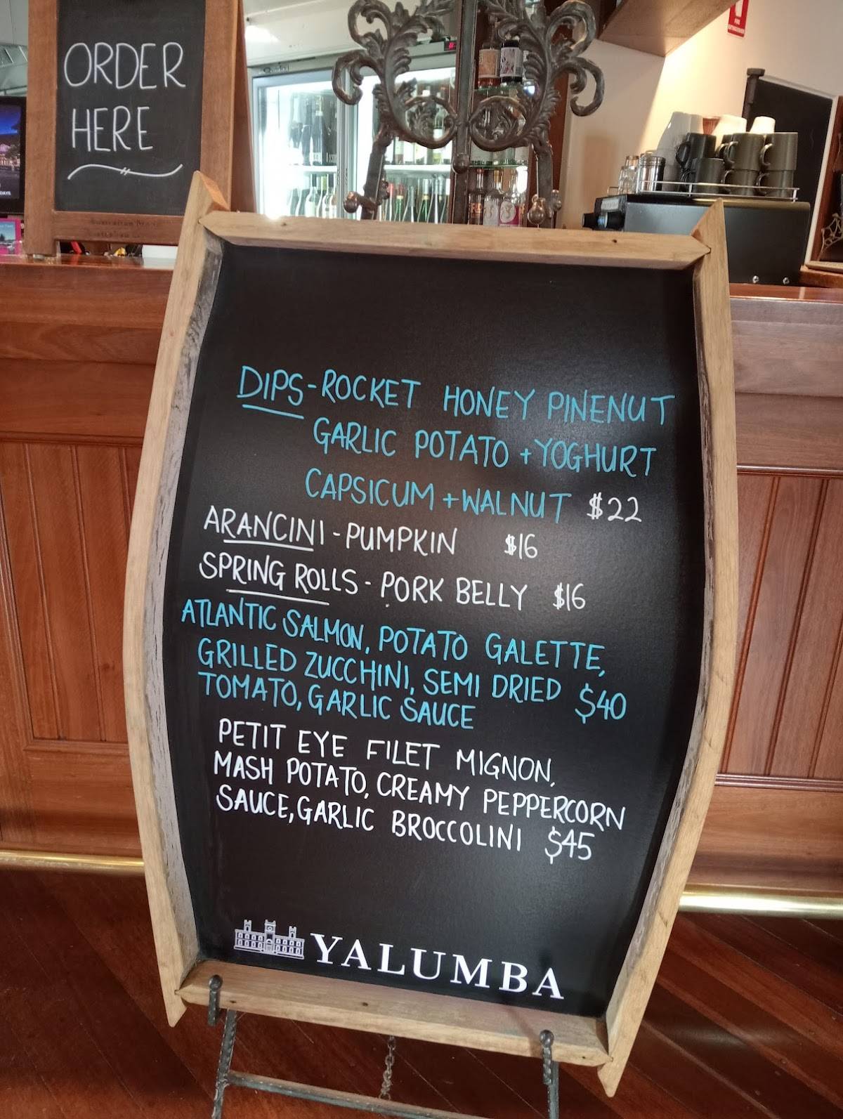 Menu at Wanera Wine Bar, Angaston