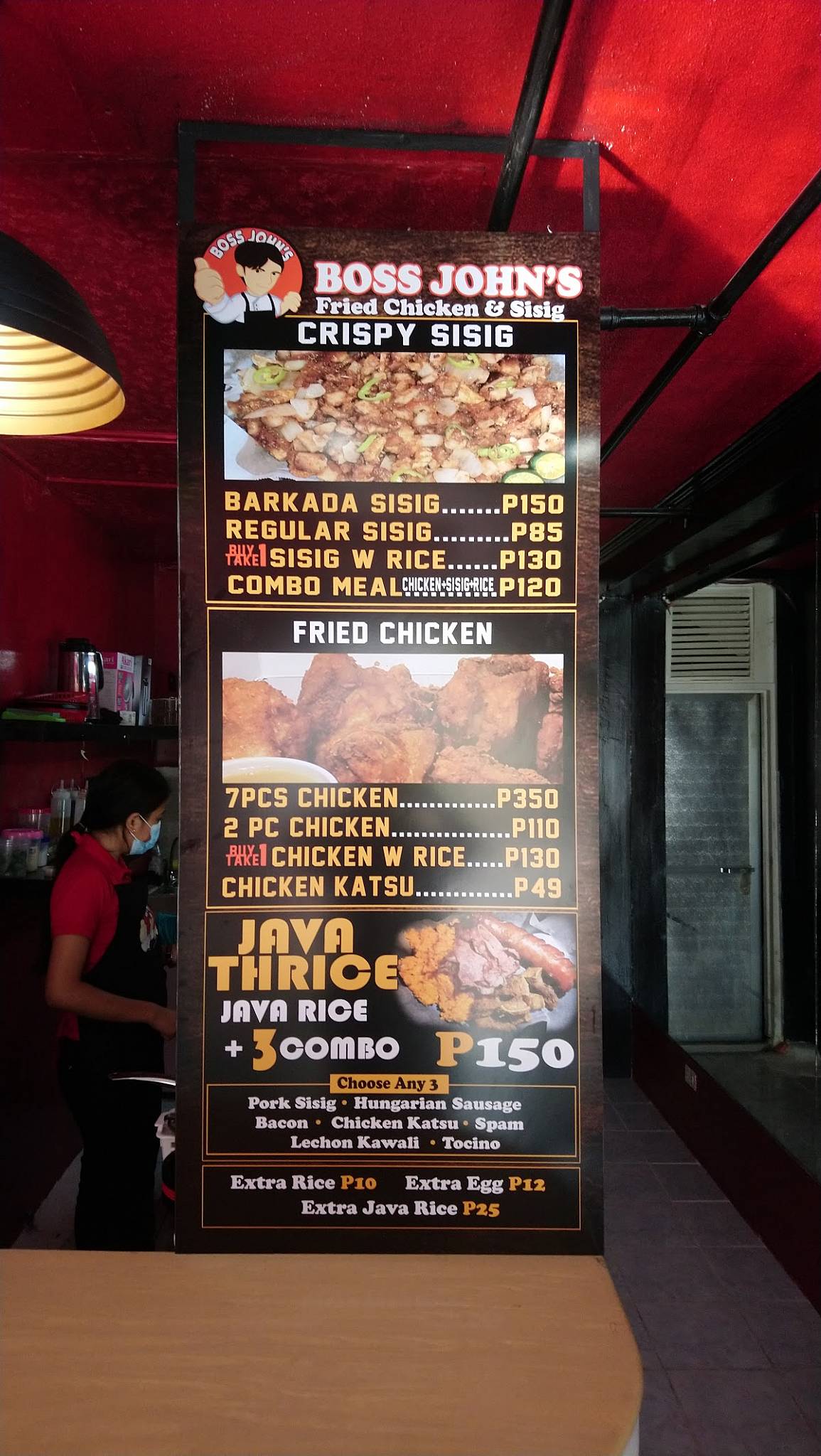 Menu at Wang Jia restaurant, Makati