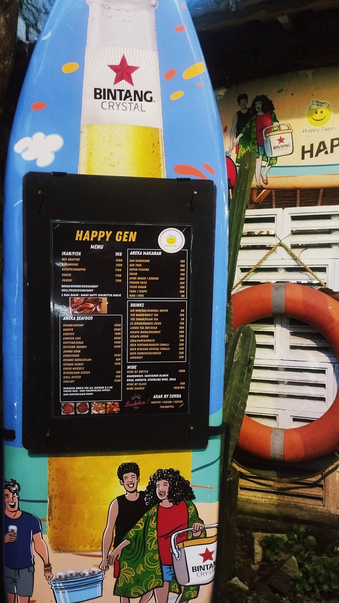 Menu at Warung Happy Gen restaurant, Kuta Selatan