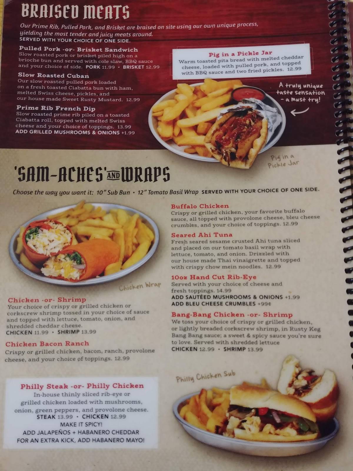 Menu at Rusty Keg Tavern pub & bar, Washington Court House
