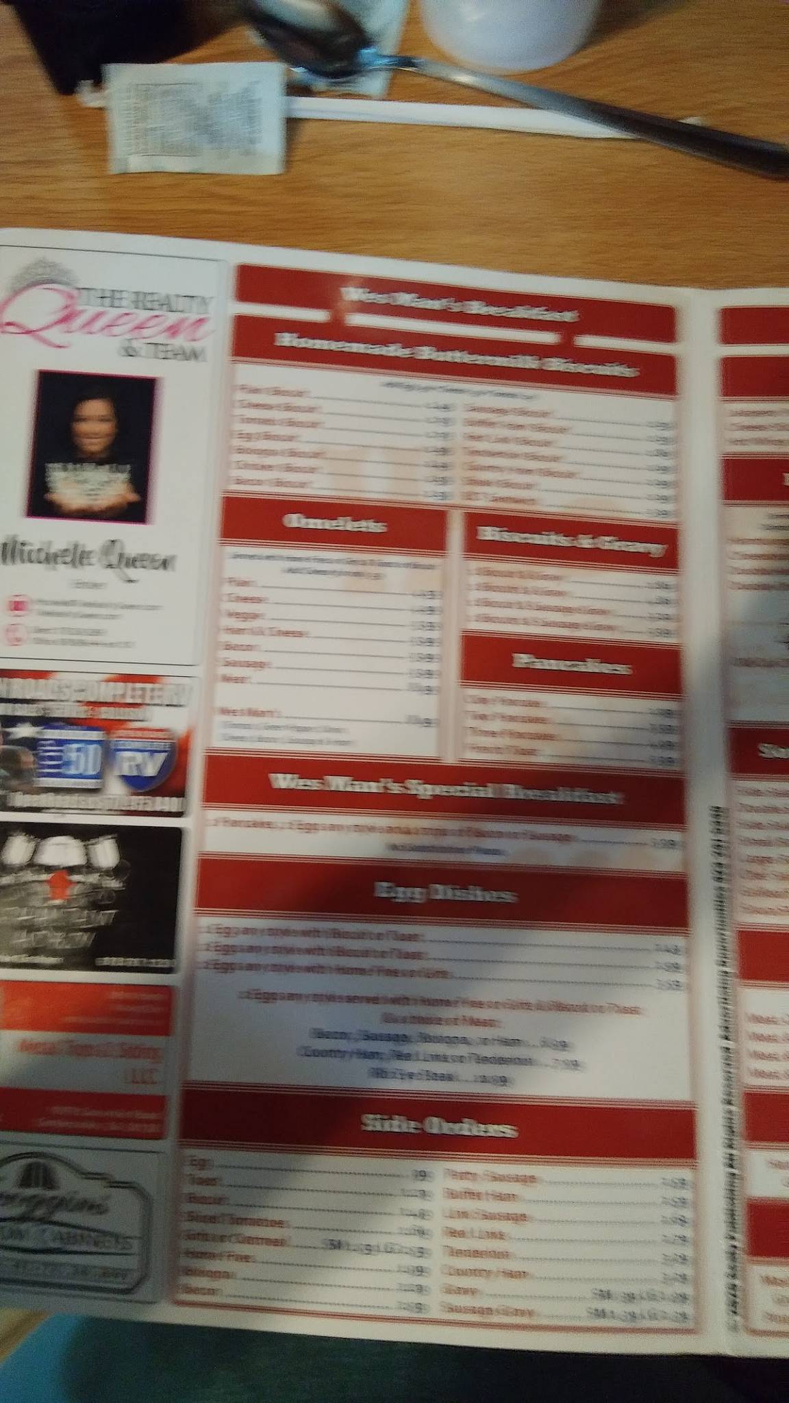 Menu at Wes-Man’s Restaurant, White
