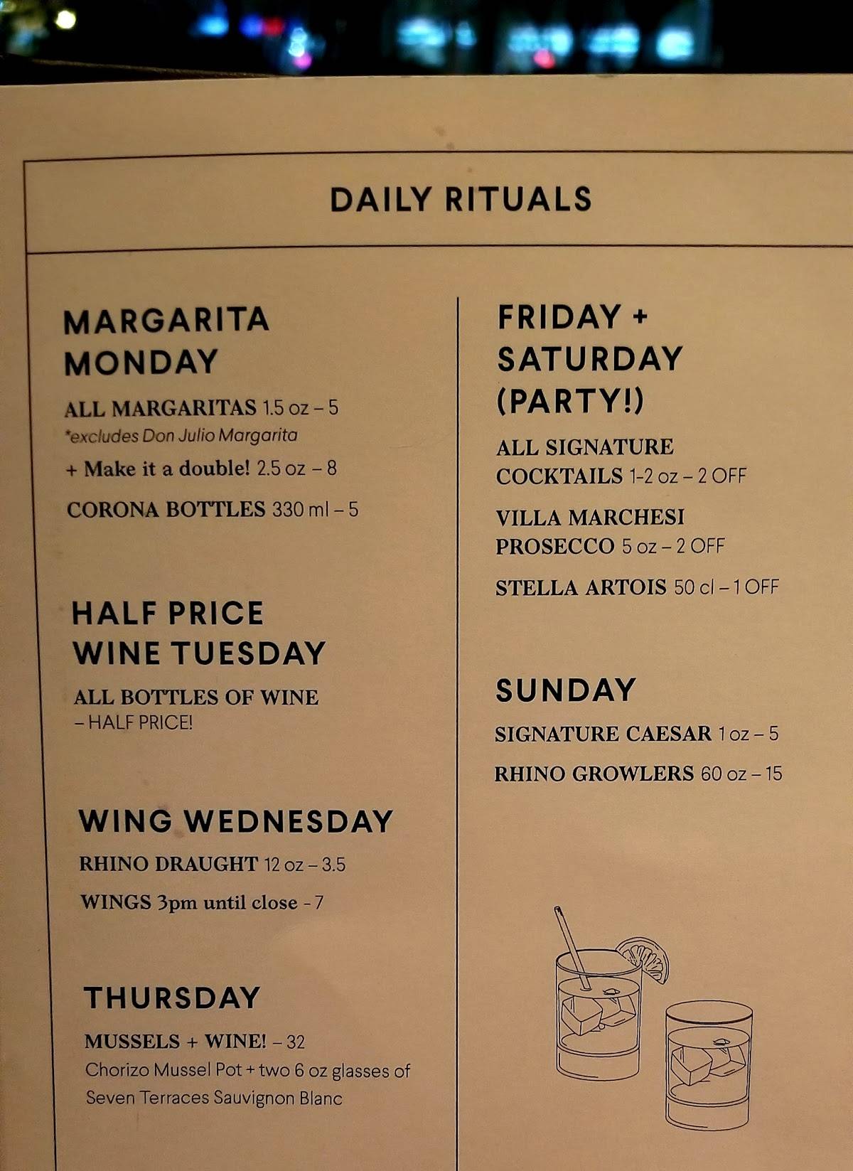 Menu at Earls Kitchen + Bar, West Vancouver, Bellevue Ave