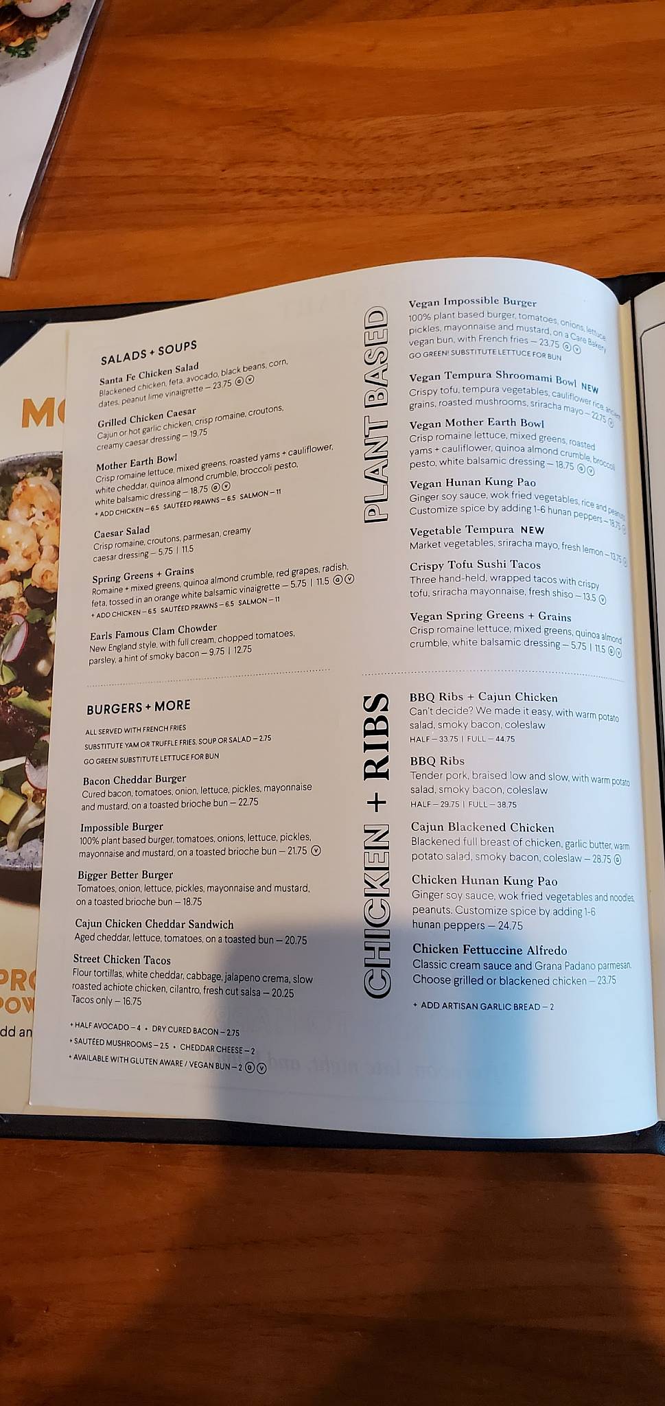 Menu at Earls Kitchen + Bar, West Vancouver, Bellevue Ave