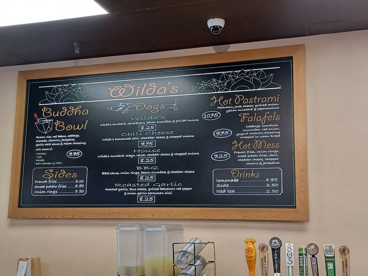 Menu at Wilda's Grill restaurant, Redding, Churn Crk Rd