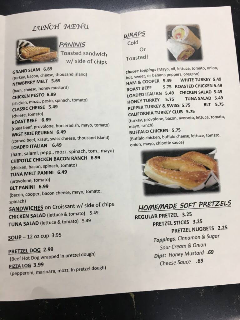 Menu at Diamond Square Market Deli Cafe, Williamsport