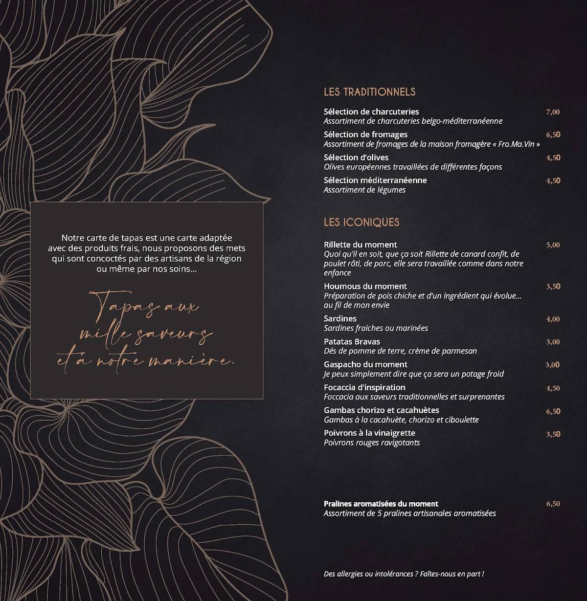 Menu at Wine Not, Namur