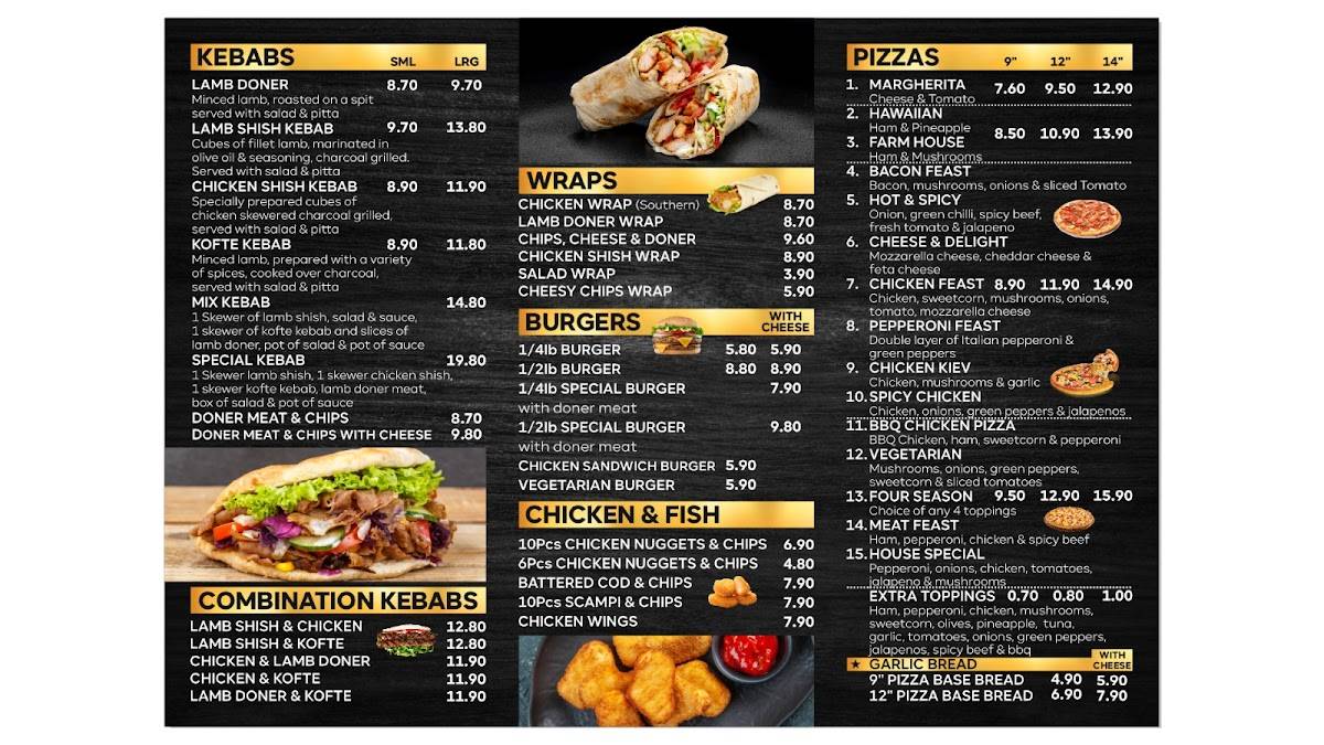 Menu at Winscombe Kebab & Pizza House restaurant, Winscombe, 7 ...
