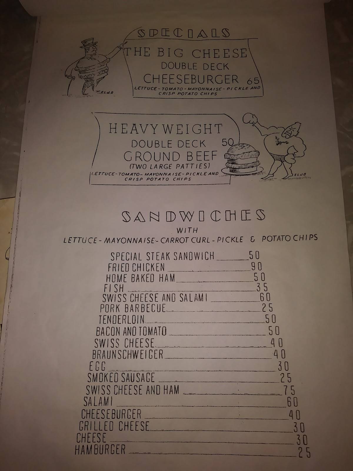 Menu at Working Man's Friend pub & bar, Indianapolis