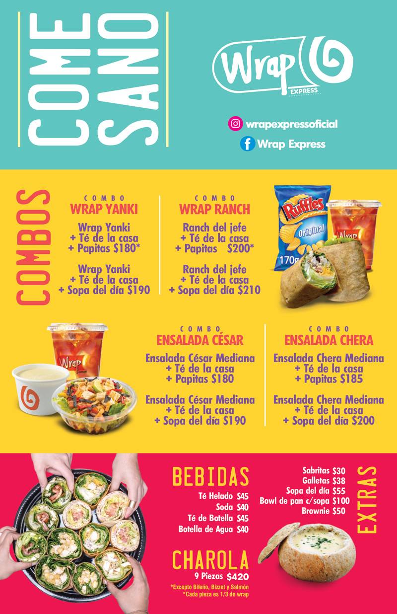 Carta del restaurante Wrap Express "Calle J", Mexicali, Calle J 1801