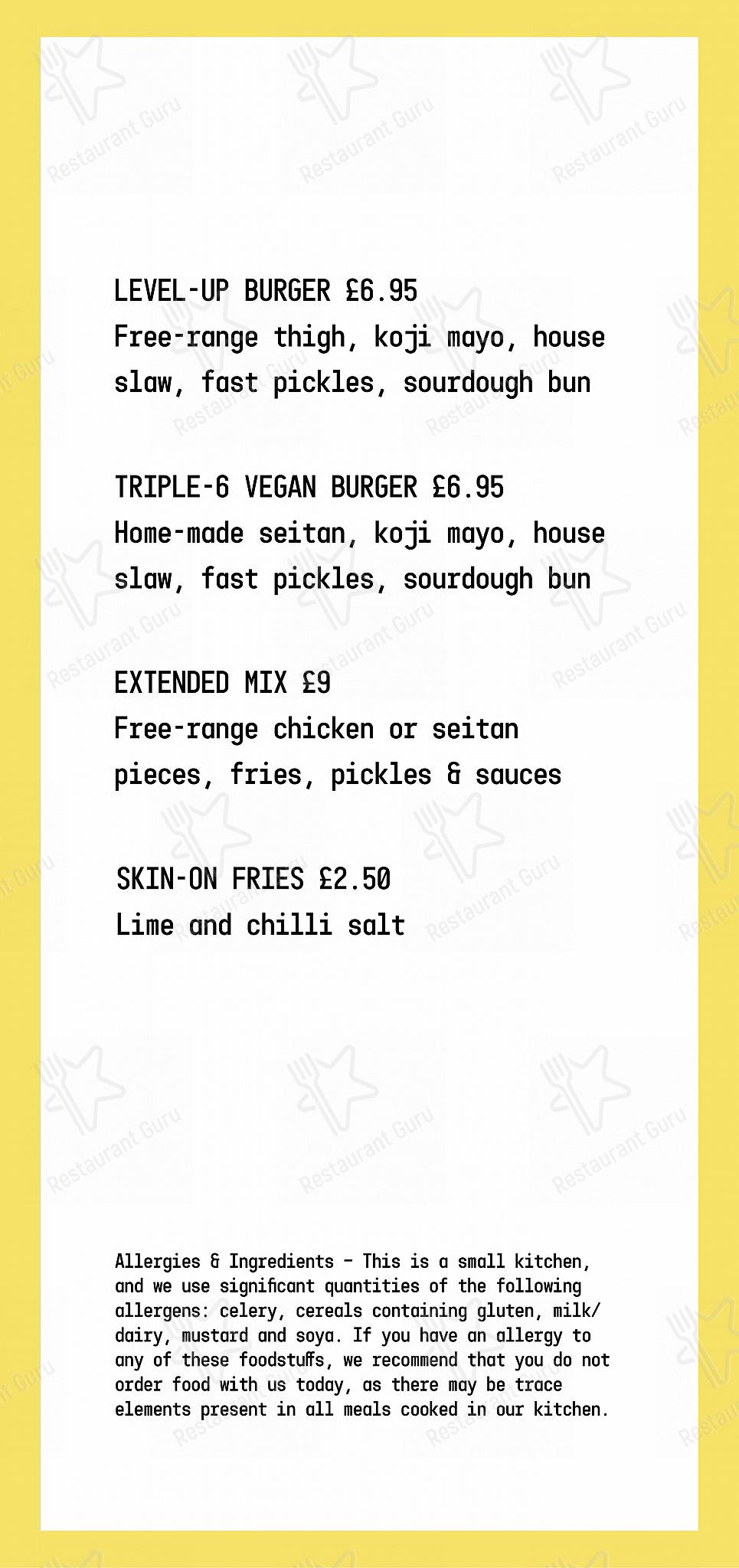 Menu at YES pub & bar, Manchester