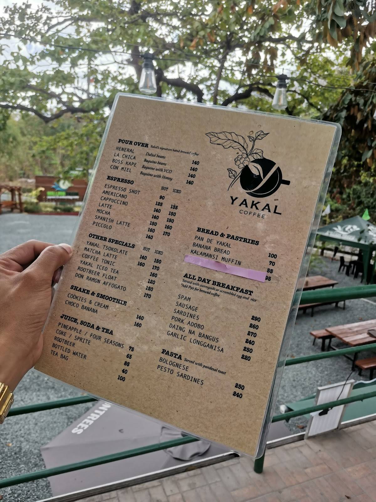 Menu at Yakal Coffee, Quezon City