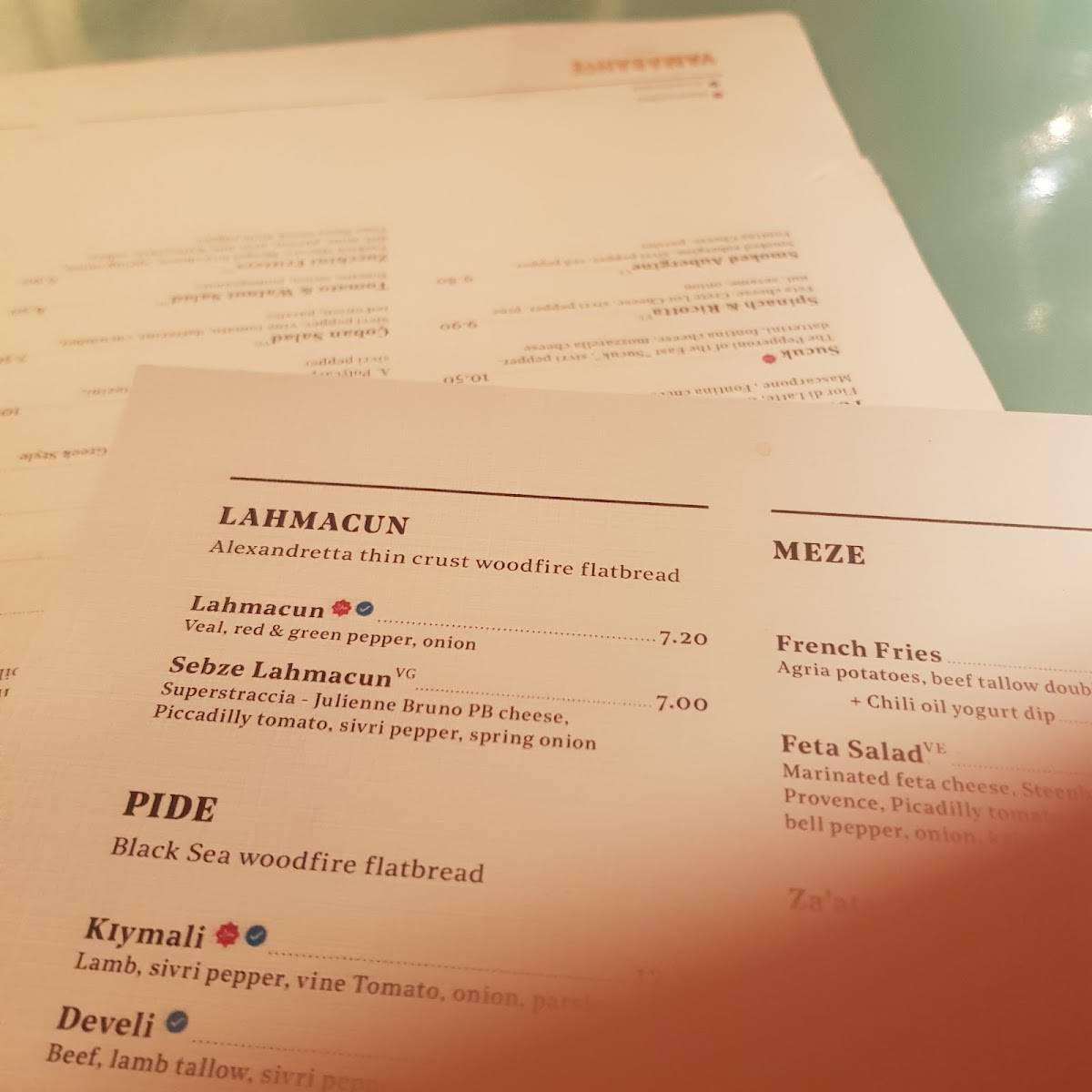 Menu at Yamabahçe restaurant, London, 26 James St