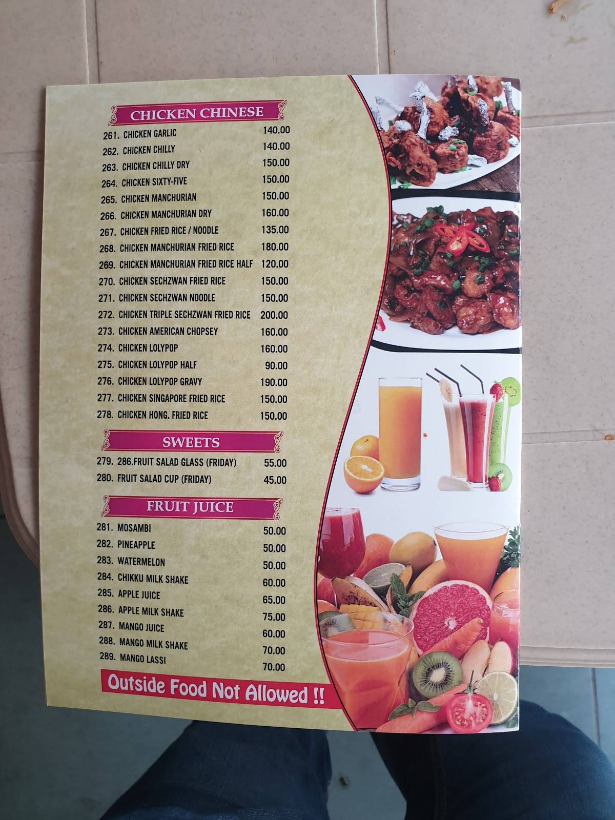 Menu at Yash Food Kiosk, Navi Mumbai