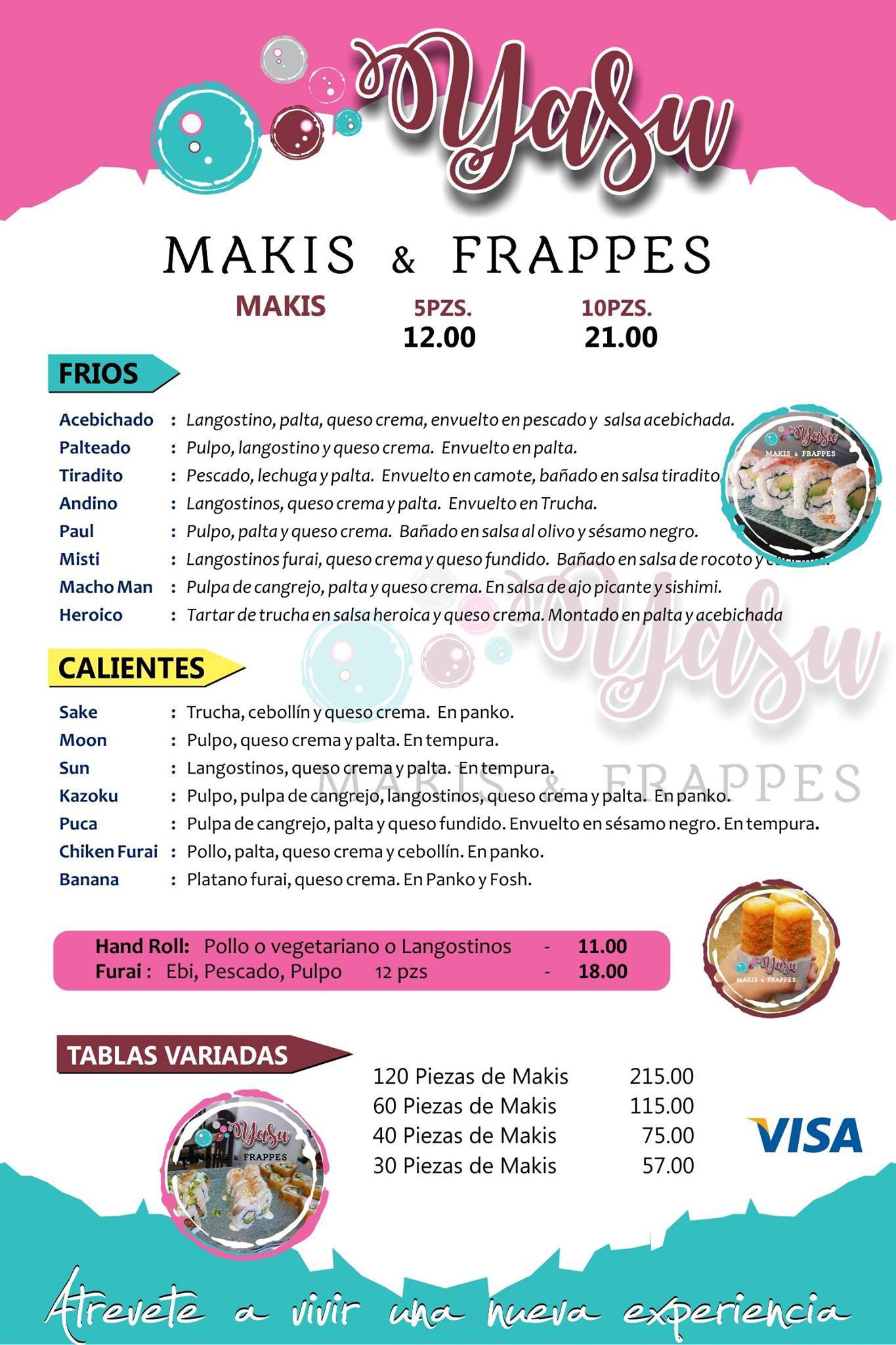 Carta del restaurante Yasu Makis & Frappes, Piura