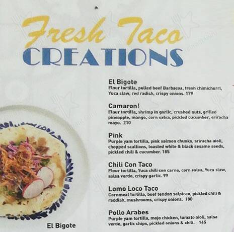 Carta del restaurante YUCA, Taguig, G/F Venice Piazza