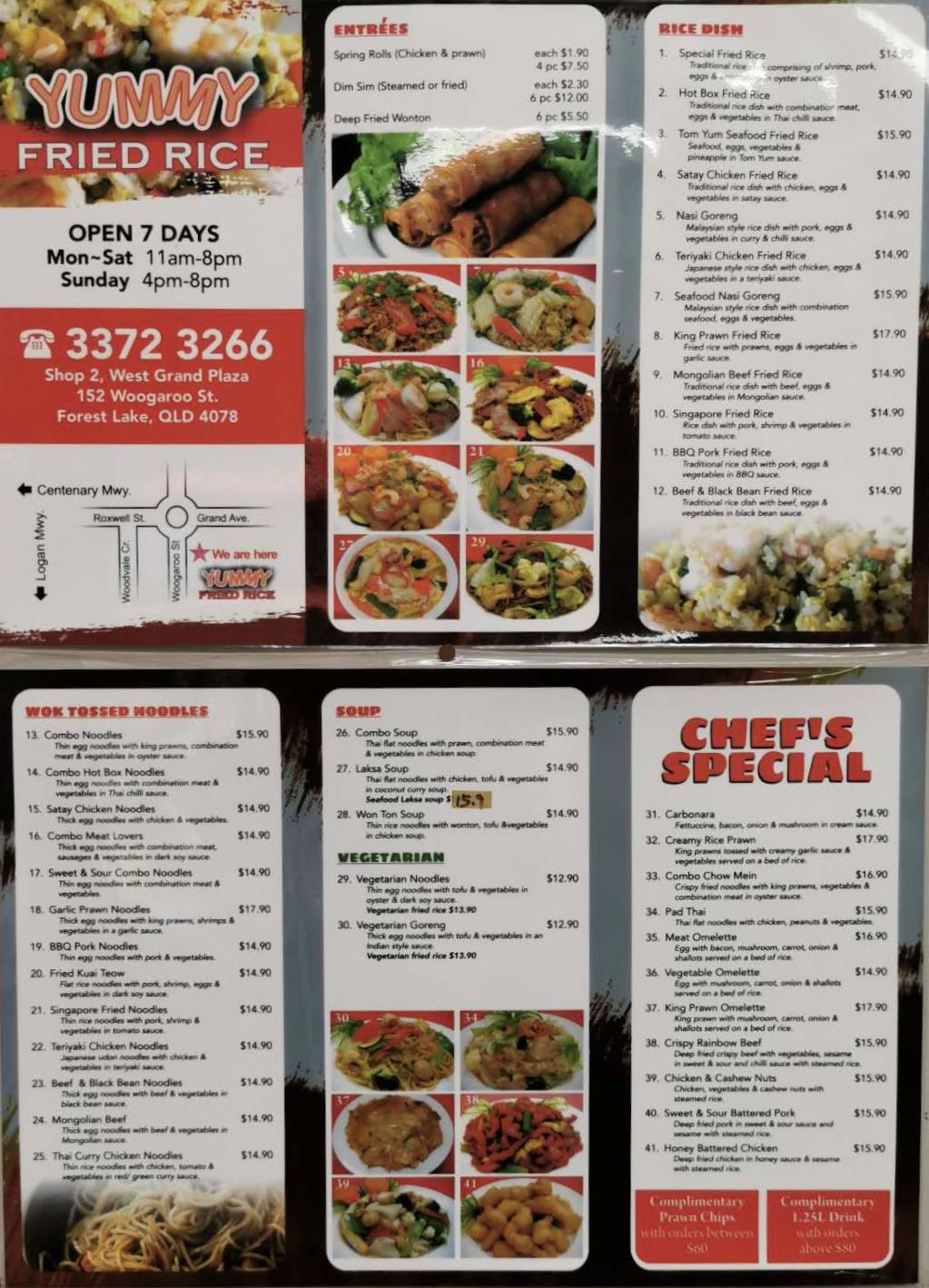 Menu at Yummy Fried Rice restaurant, Forest Lake