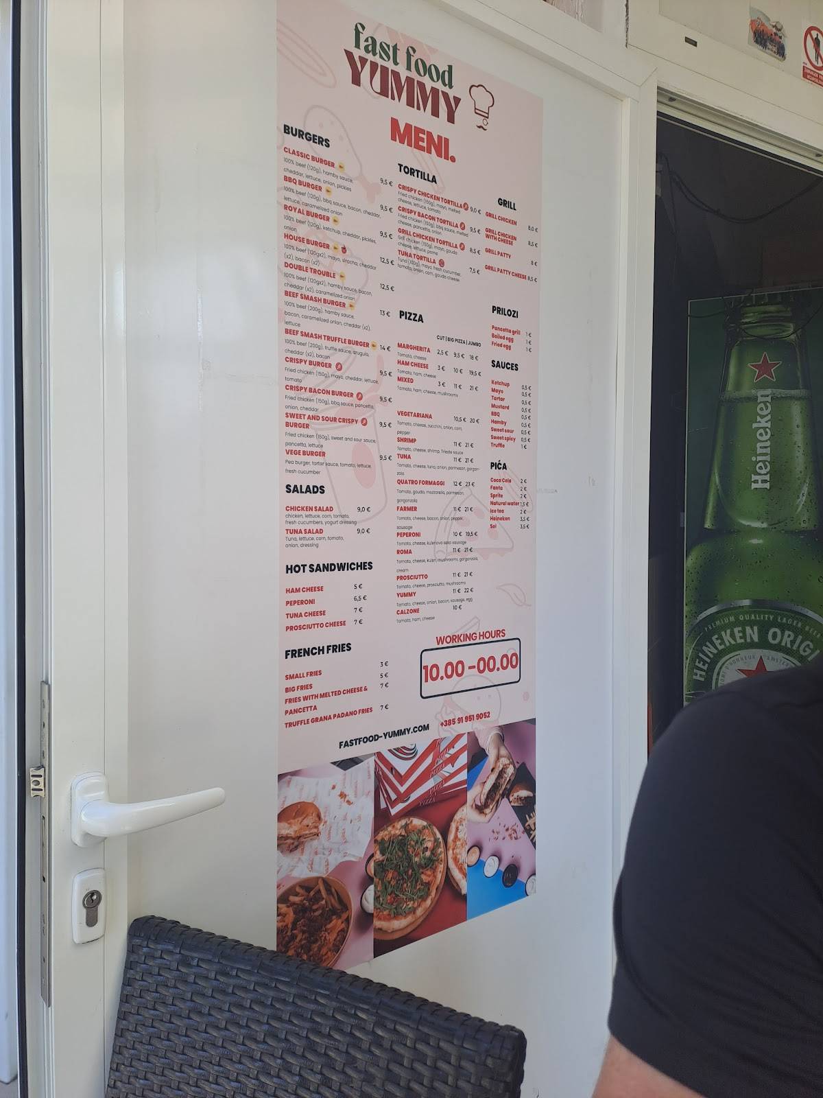 Menu at Yummy restaurant, Supetar