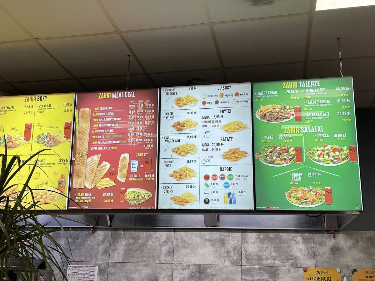 Menu at Zahir Kebab, Zgierz, Targowa 2