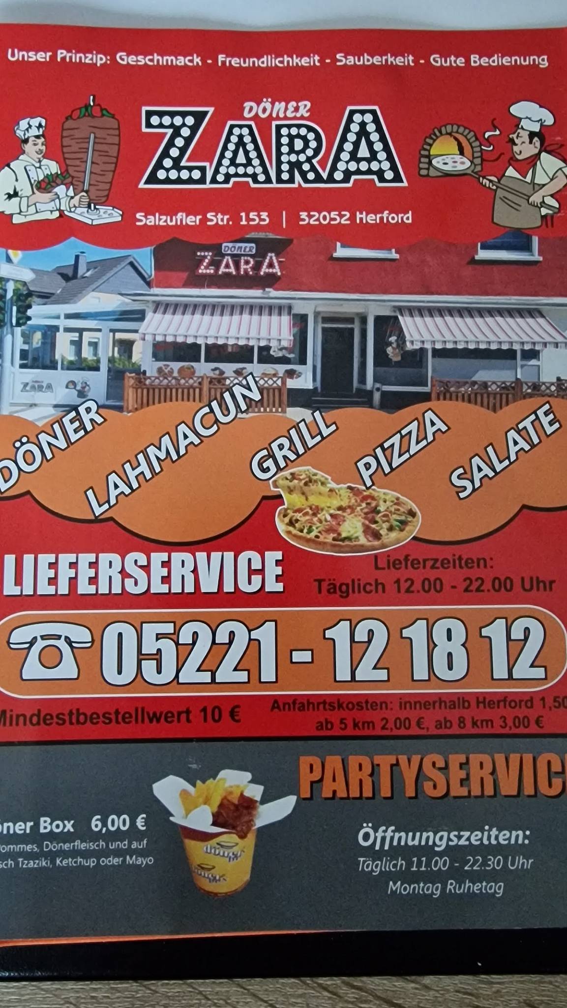 Speisekarte von Zara Grill - Restaurant Herford - Fast Food Herford ...