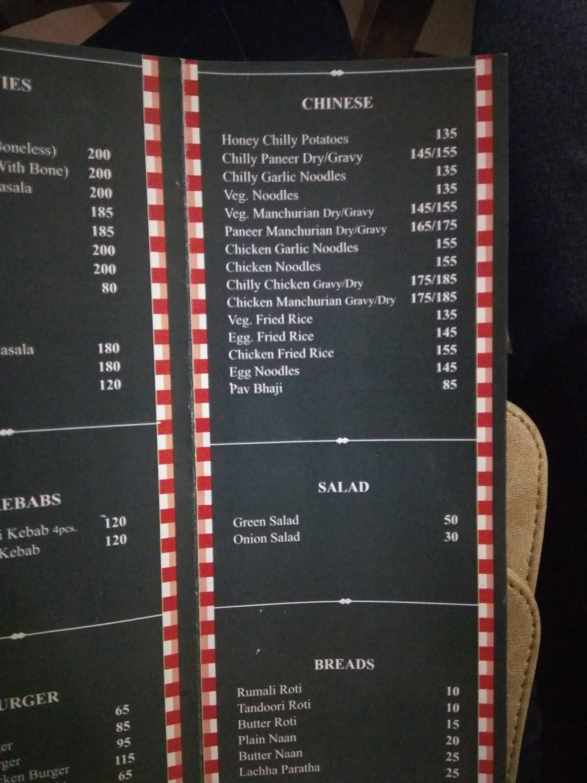 Menu at Zoya'z The Restaurant, Kanpur, 79-80