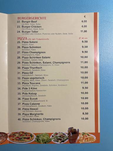 Menu at Zum Oz restaurant, Burgstädt