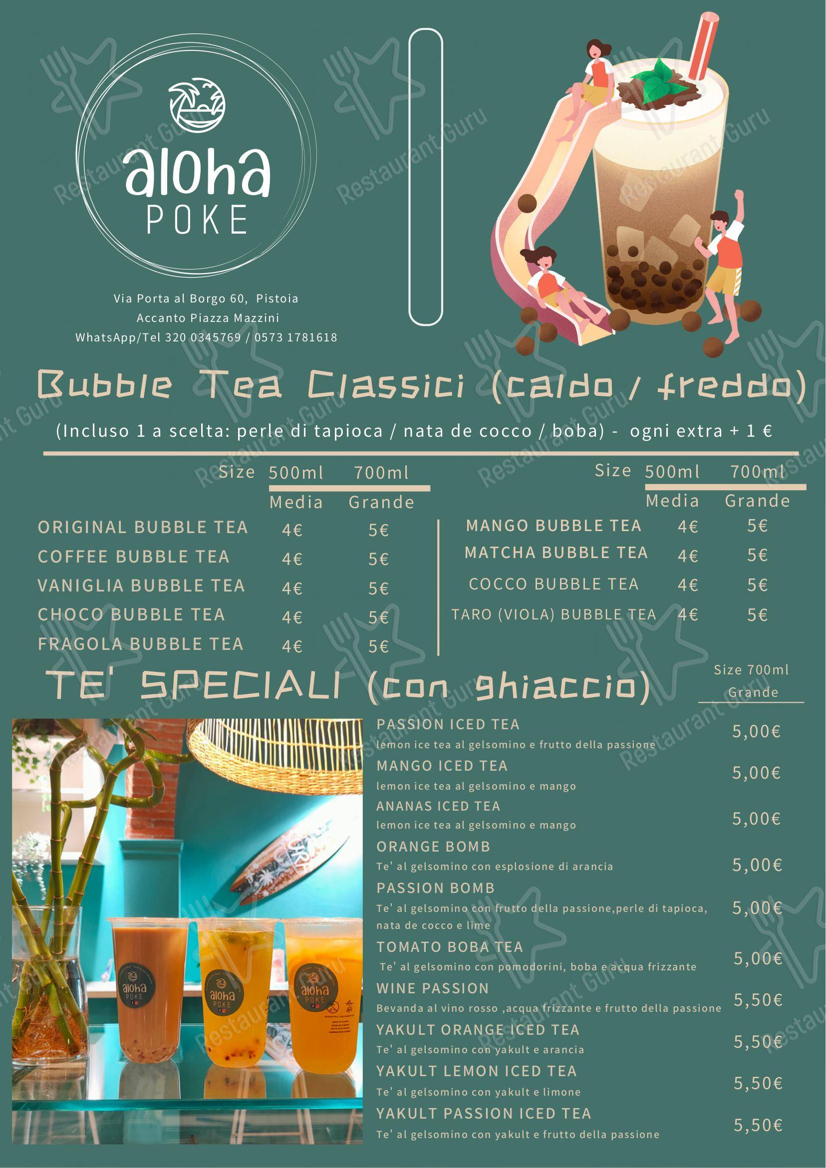 Menu at Aloha Poké Bowl & Sushi pub & bar, Pistoia