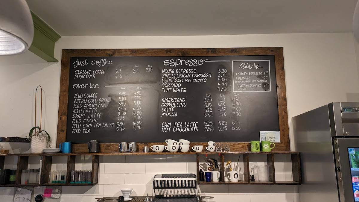 Menu at convive coffee roastery restaurant, Pittsburgh, Butler St