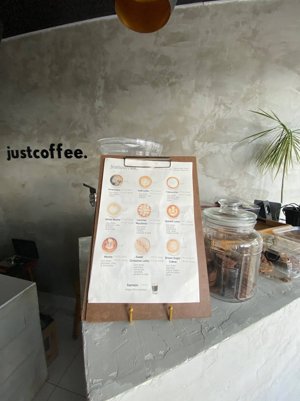 Menu at justcoffee., Valencia City
