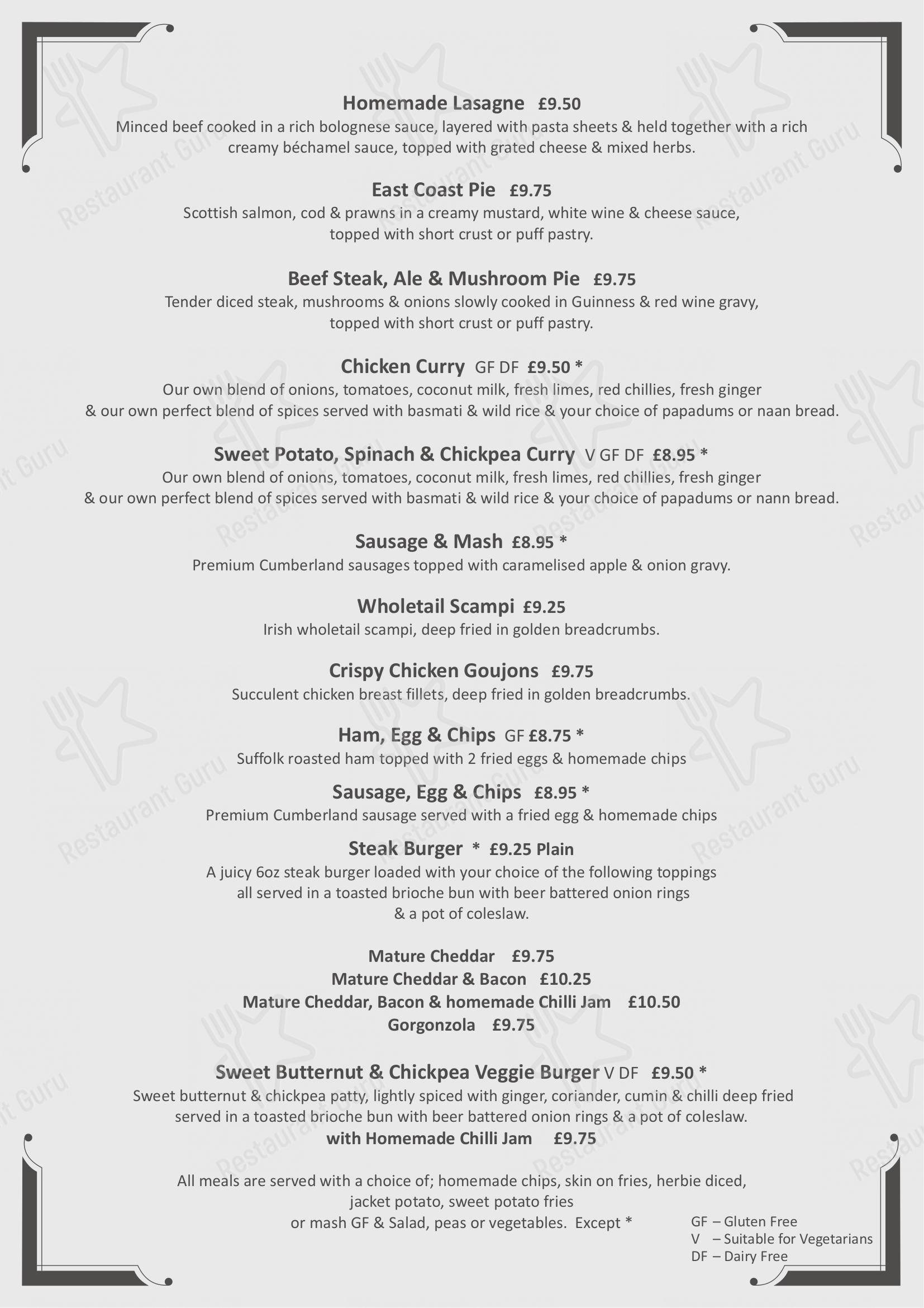 Menu at Roydon White Hart, Diss Norfolk pub & bar, Diss