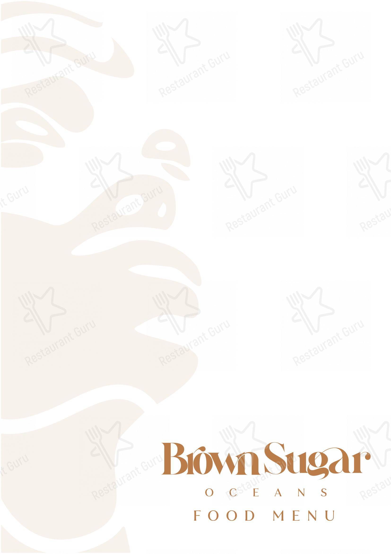 Menu at Brown Sugar Oceans restaurant, Umhlanga