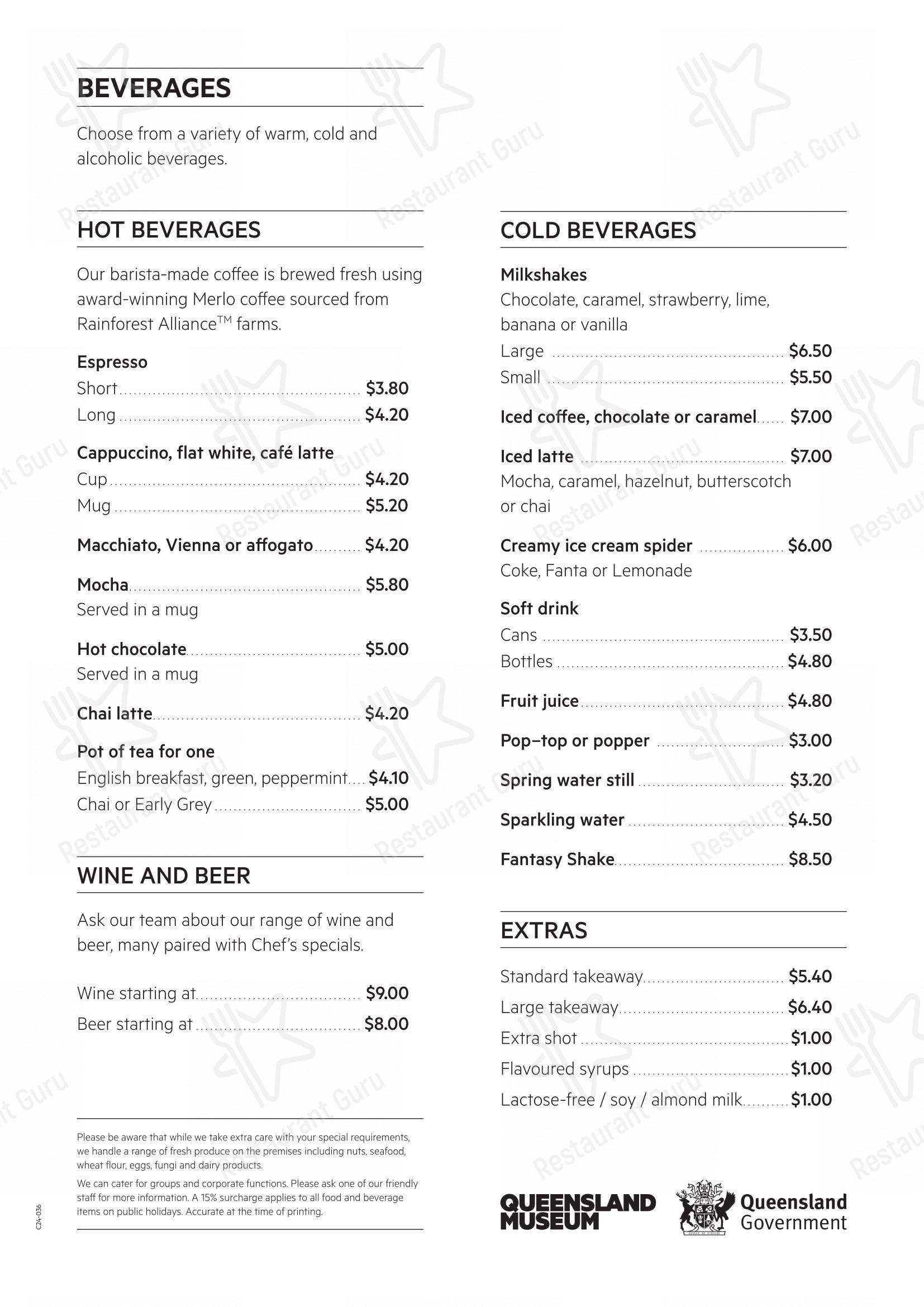 Menu at Cobb's Coffee Shop cafe, East Toowoomba