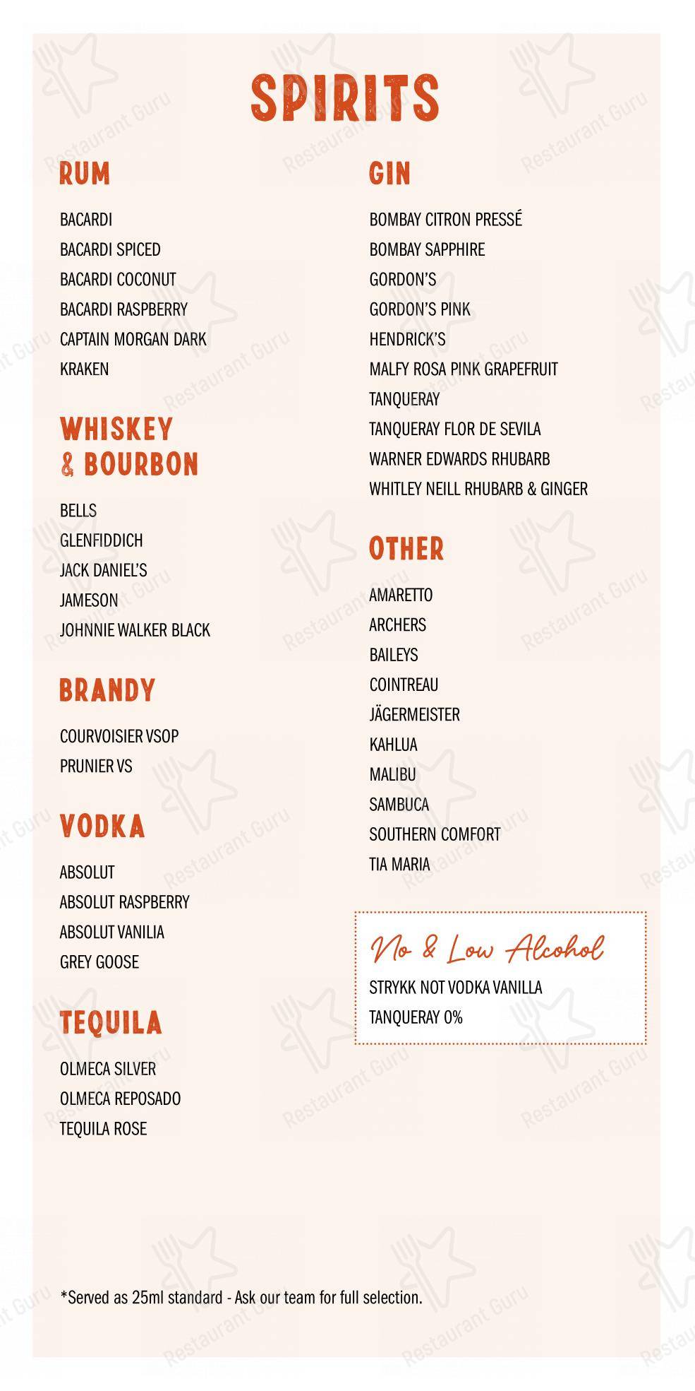 Menu at Millstream pub & bar, Hitchin