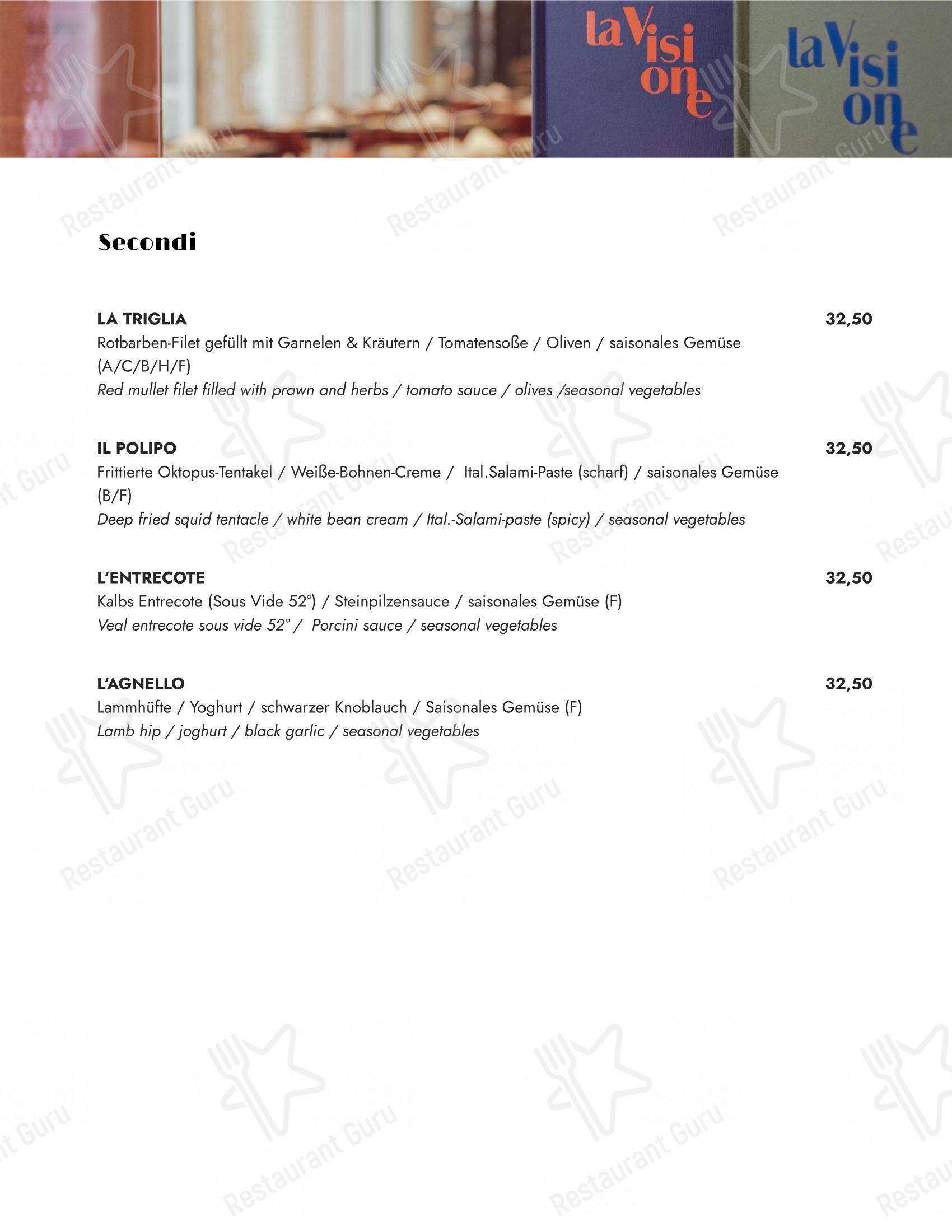 Speisekarte von Ristorante La Visione restaurant, Denkendorf