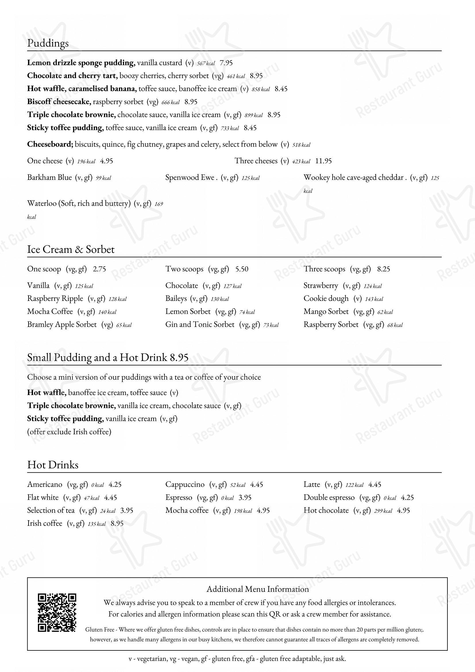 Menu at The Mill House pub & bar, North Warnborough