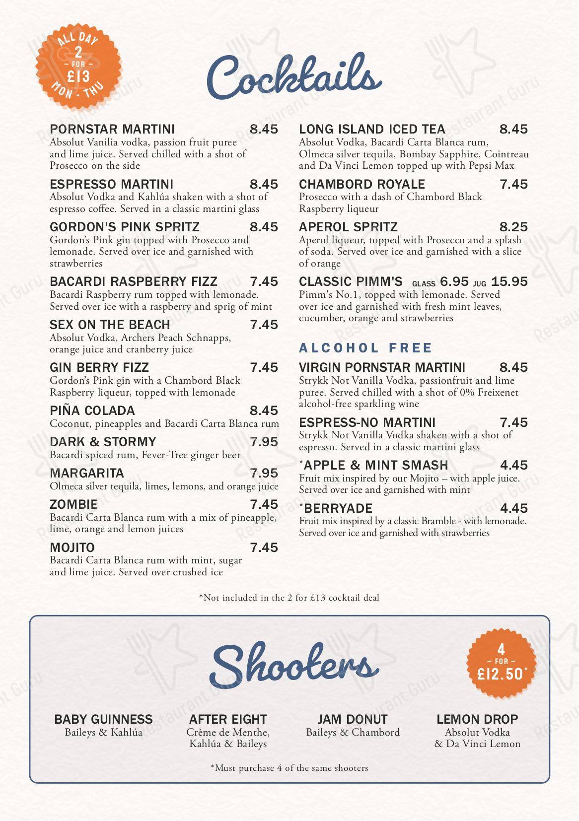 Menu at Millstream pub & bar, Hitchin