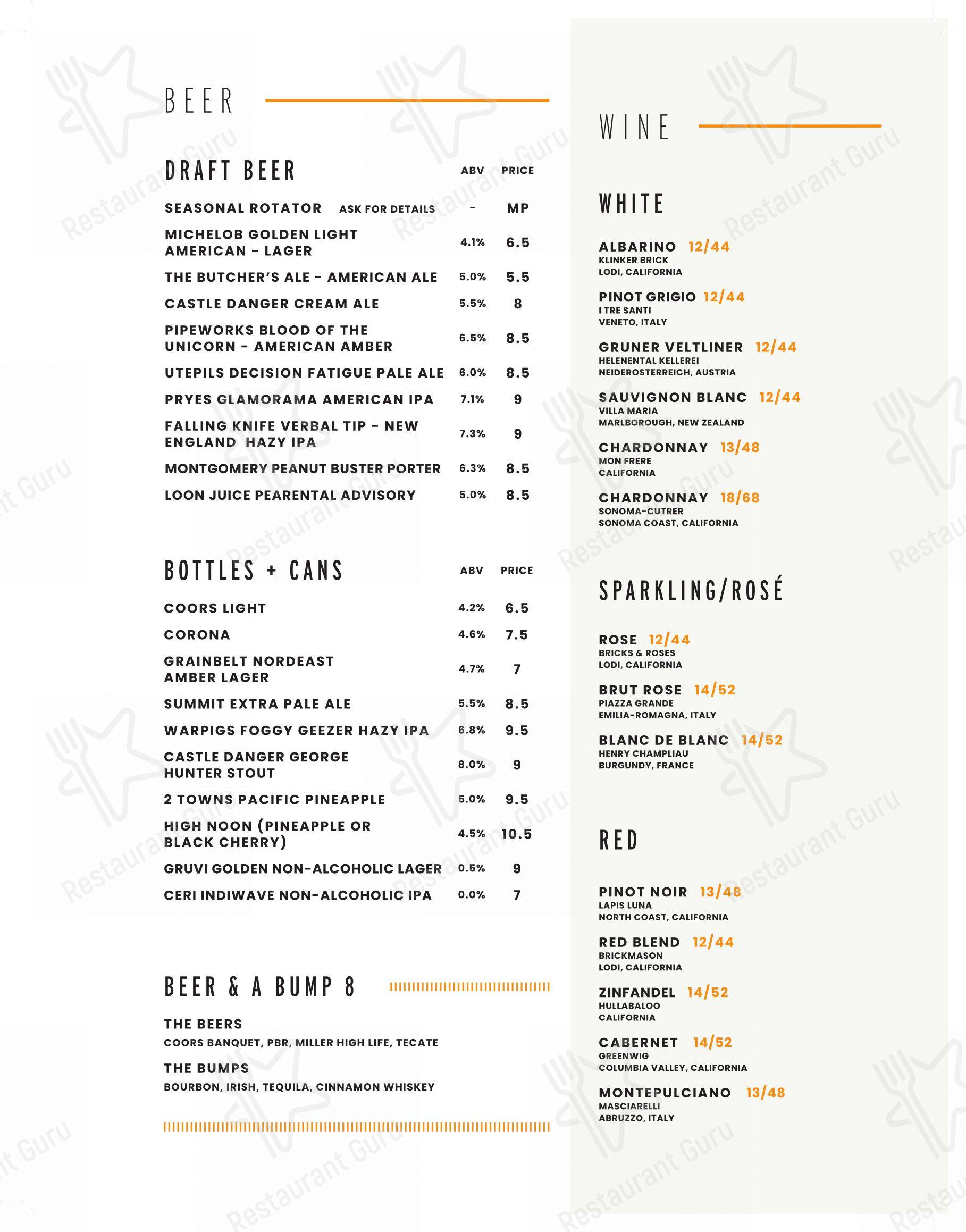 Menu at Whiskey Inferno Meat House & Craft Bar, Savage