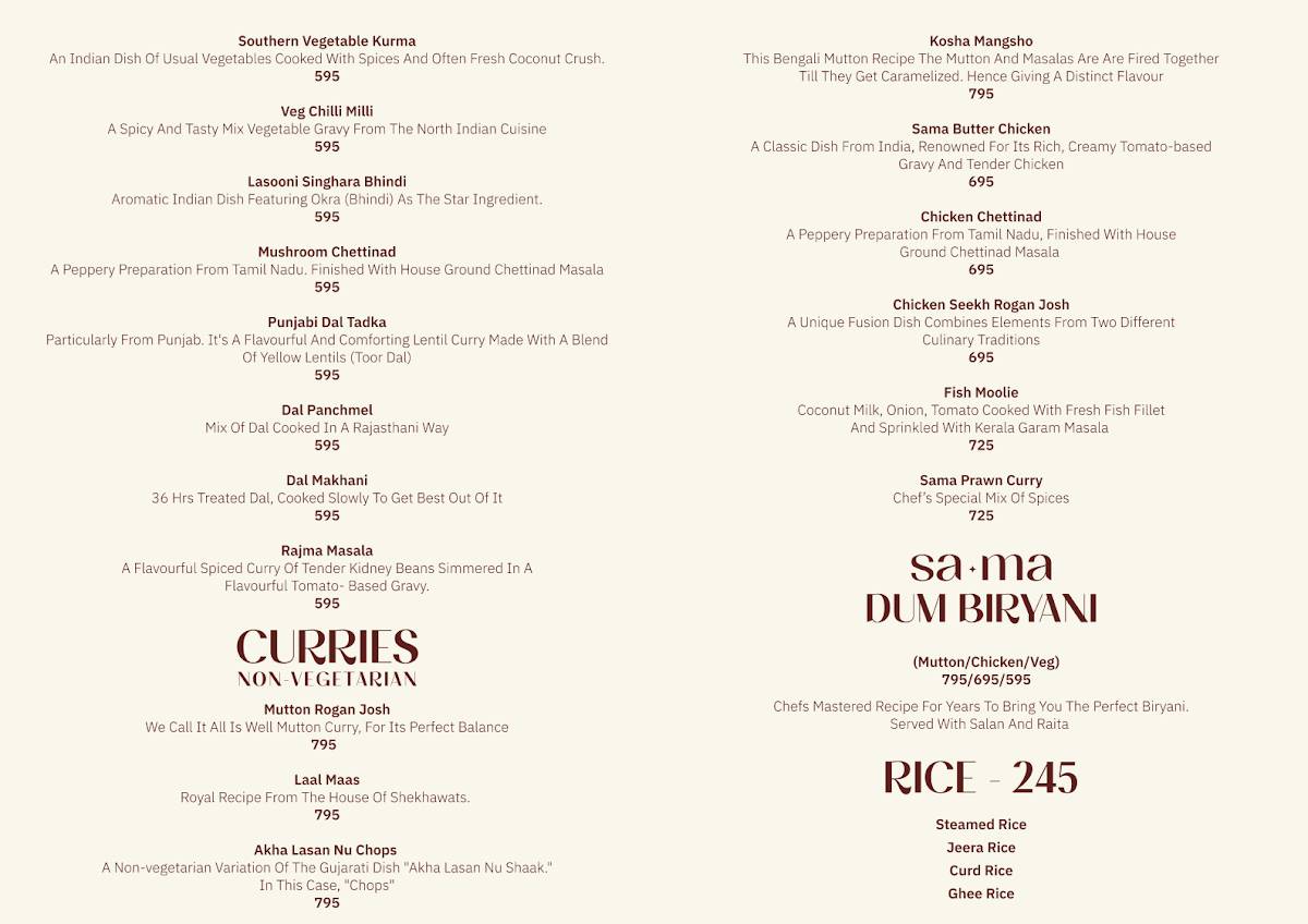 Menu at sa.ma - The Indian Kitchen, Hyderabad
