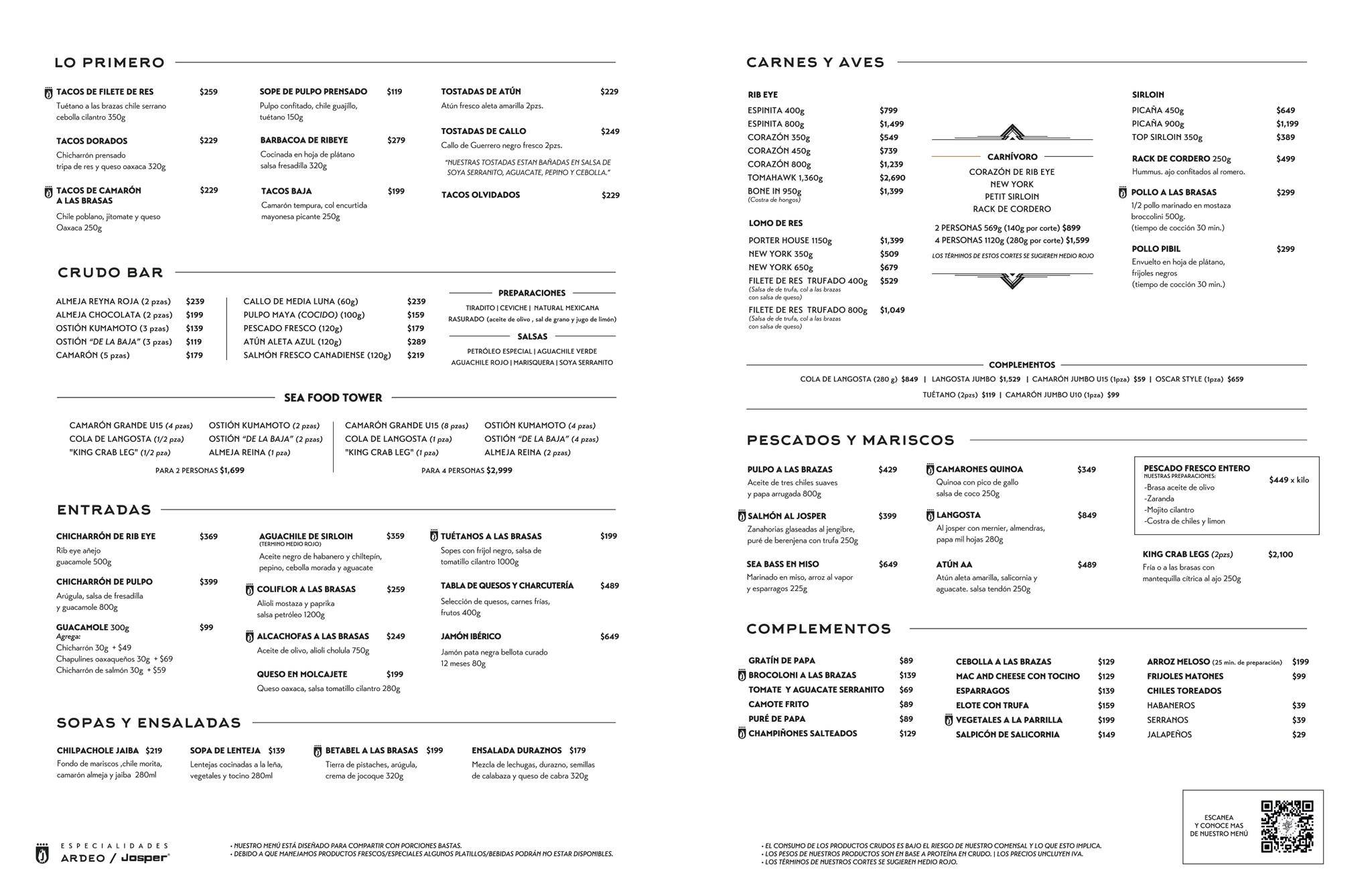 Carta de parrilla sushi La Morín, Ciudad Juarez, CAMPESTRE 7855