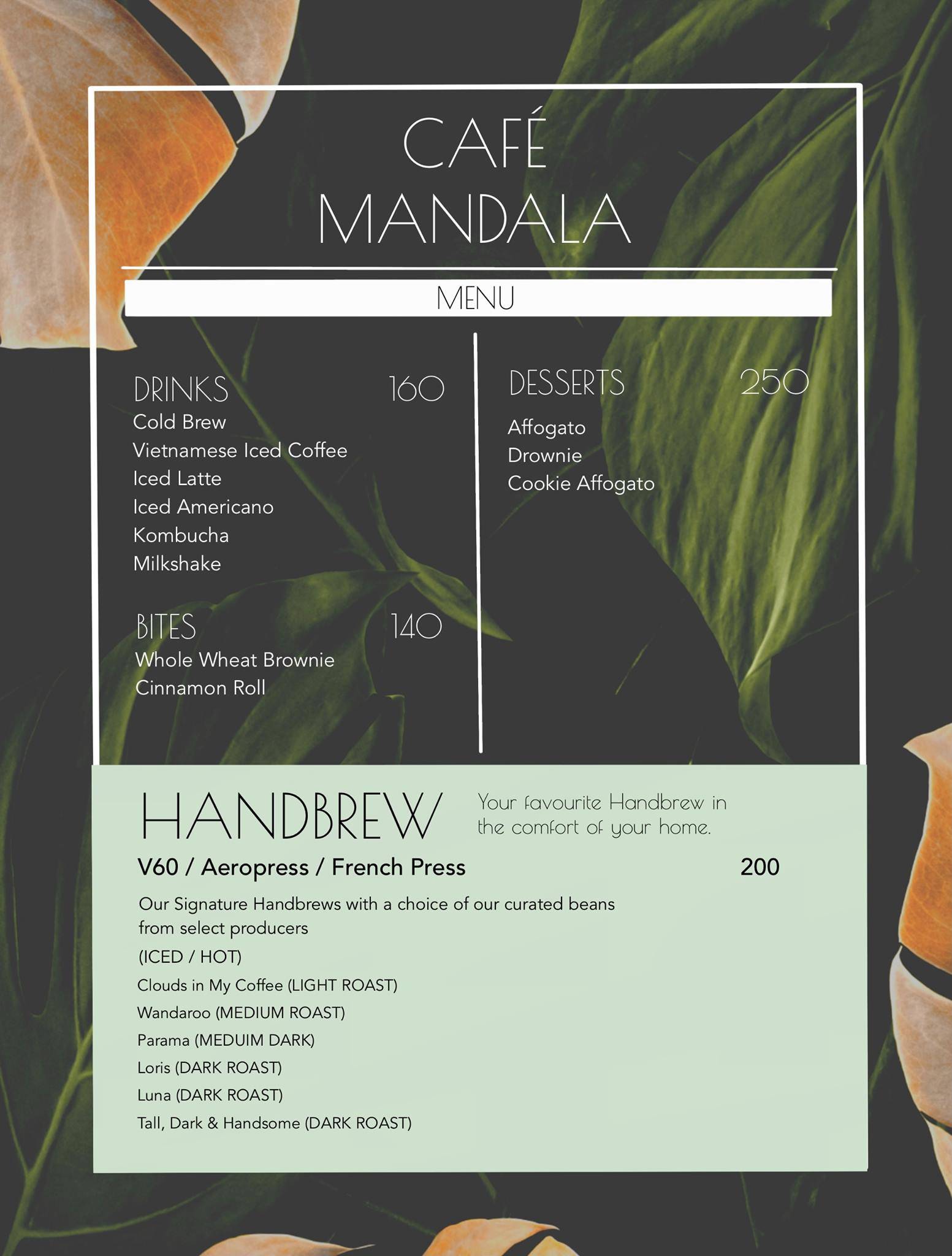 Menu at the.mandala.cafe, Mangaluru