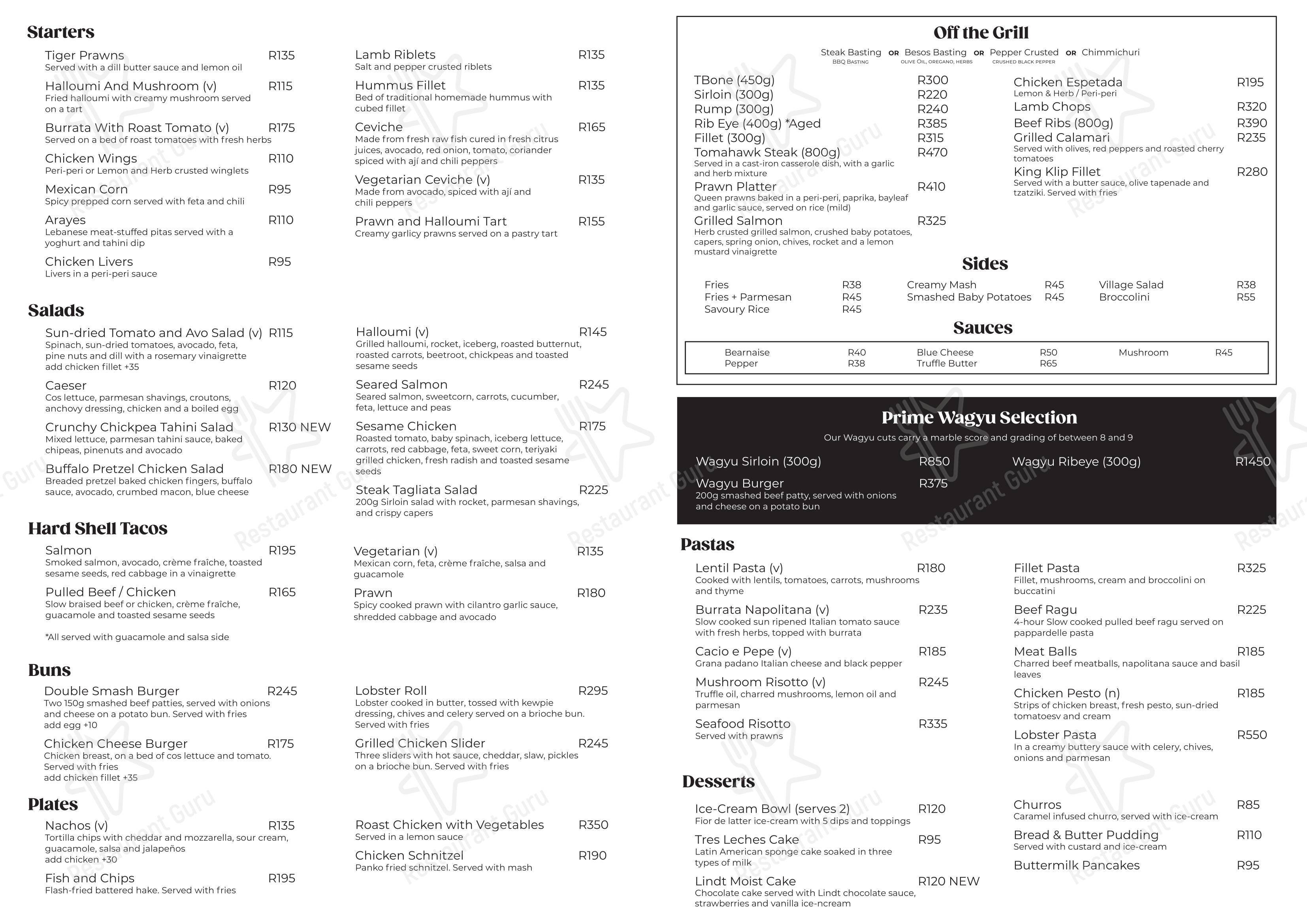 Menu at Besos Restaurant, Randburg